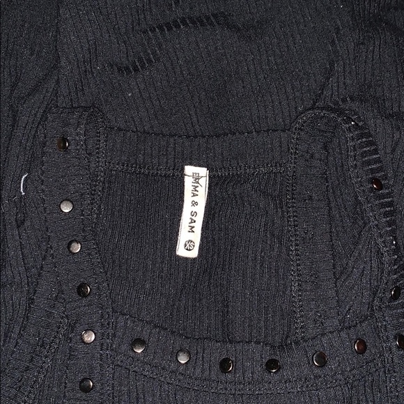 Urban Outfitters | Tops | Black Fitted Ribbed Tank Top With Studs ...